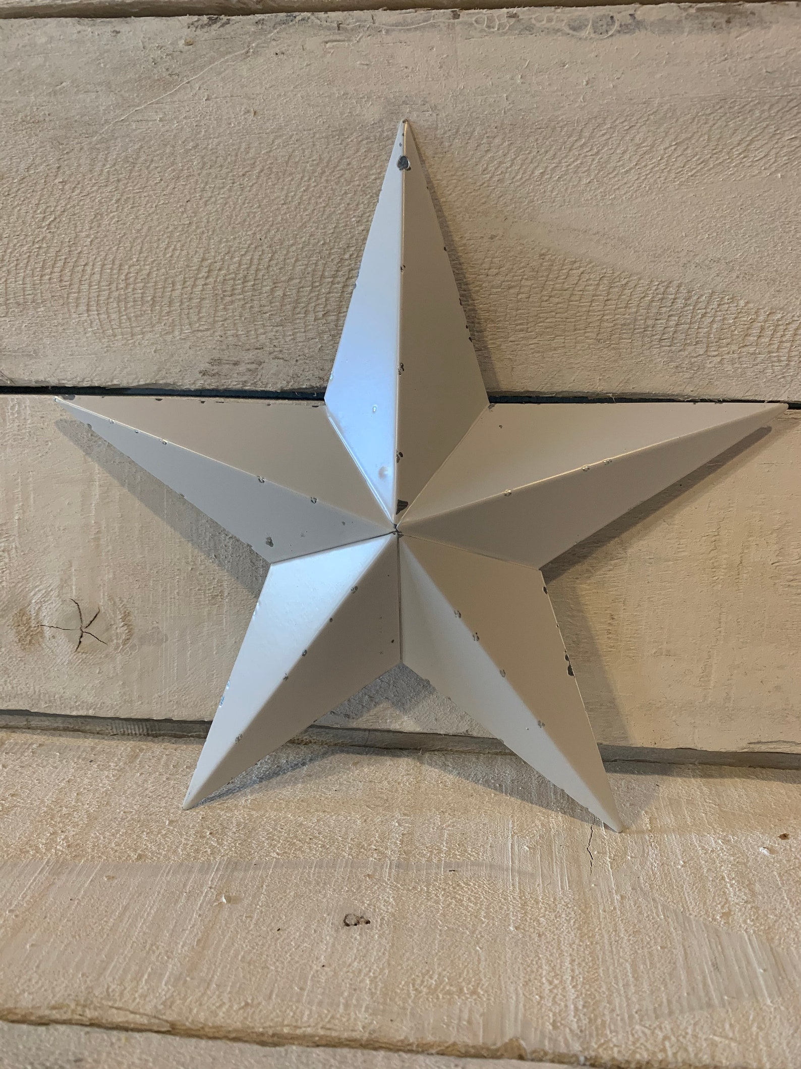 Metal Star 8 inch Distressed White Home and Living Decor | Etsy