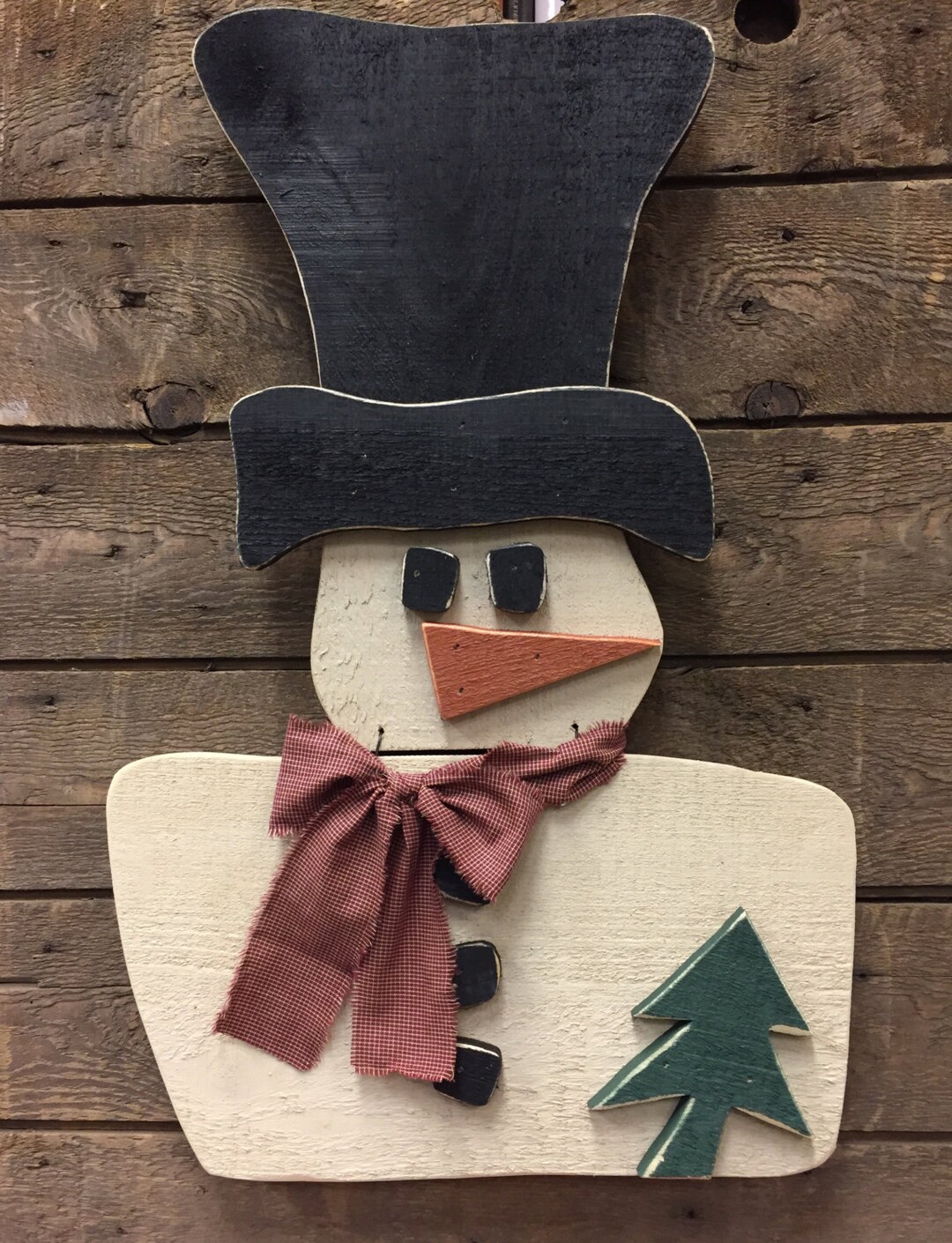 Wood Snowman Primitive Christmas Decor, Holiday Winter Decoration, Door ...