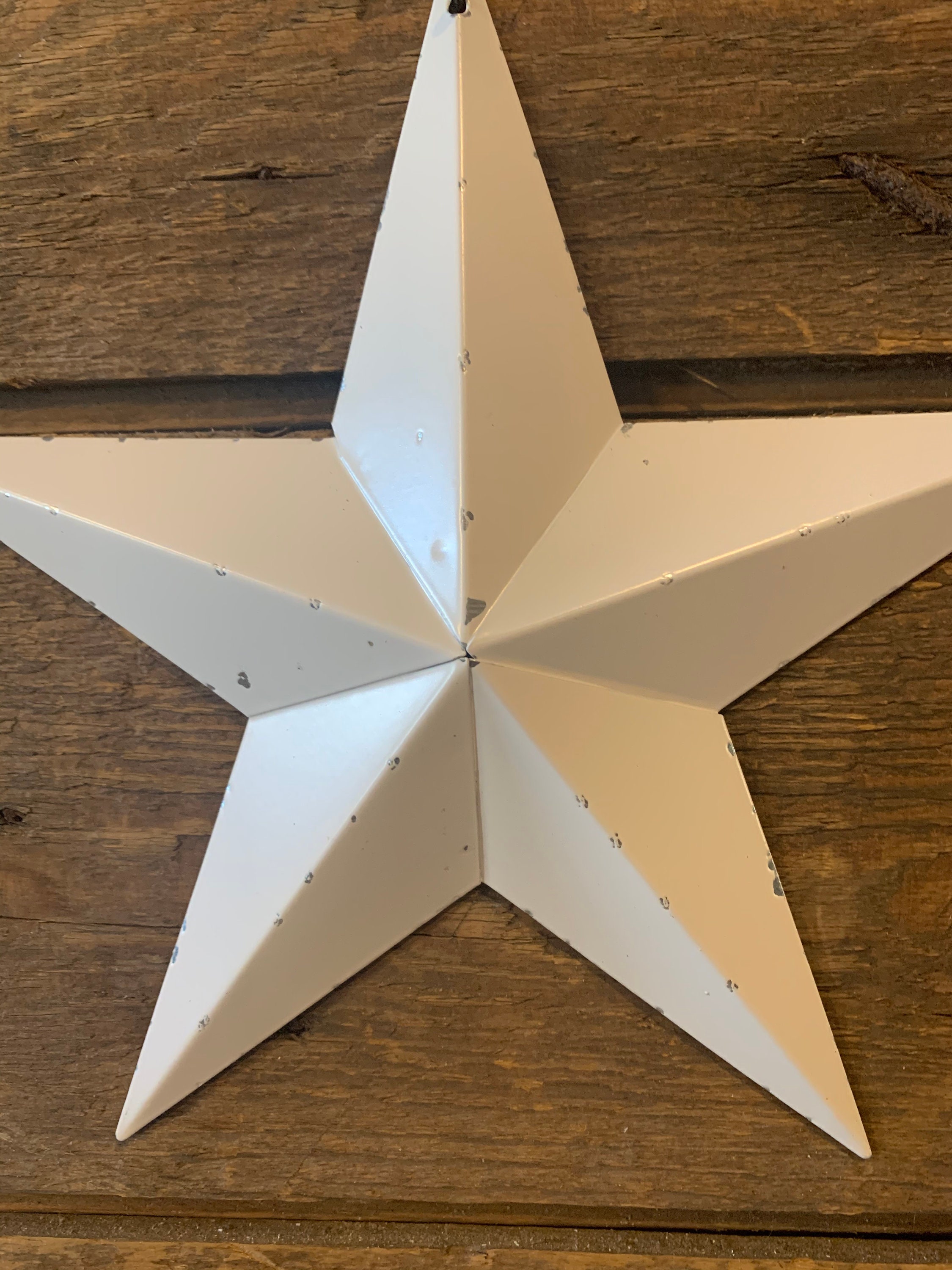 Metal Star 8 inch Distressed White Home and Living Decor | Etsy