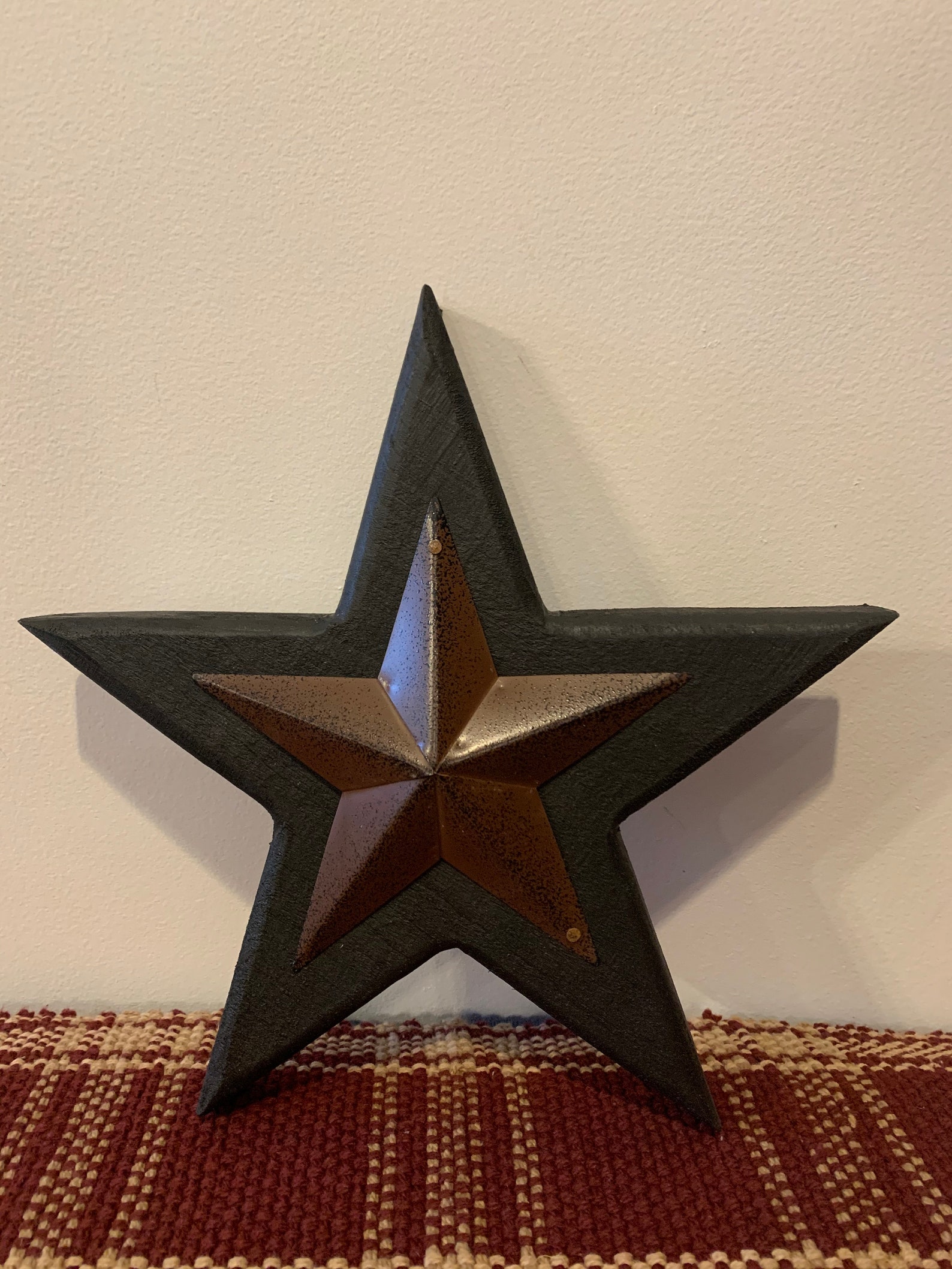 Wood Star 9 1/2 Inch Farmhouse Primitive Wall Decor Home Decor Home and ...