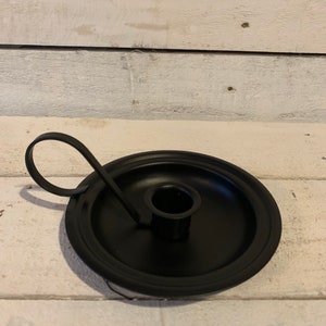 Taper Candle Holder Pan With Handle Metal Craft Supply Farmhouse ...