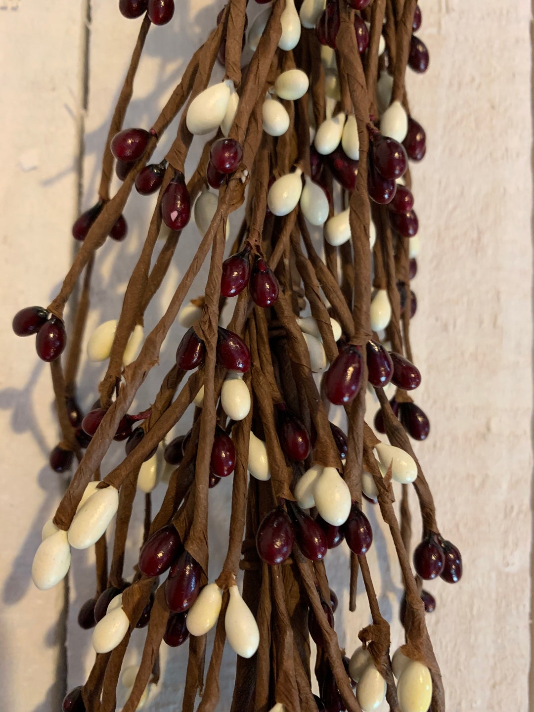 Berry Garland Pip Berries Burgundy and Cream Berries Primitive ...