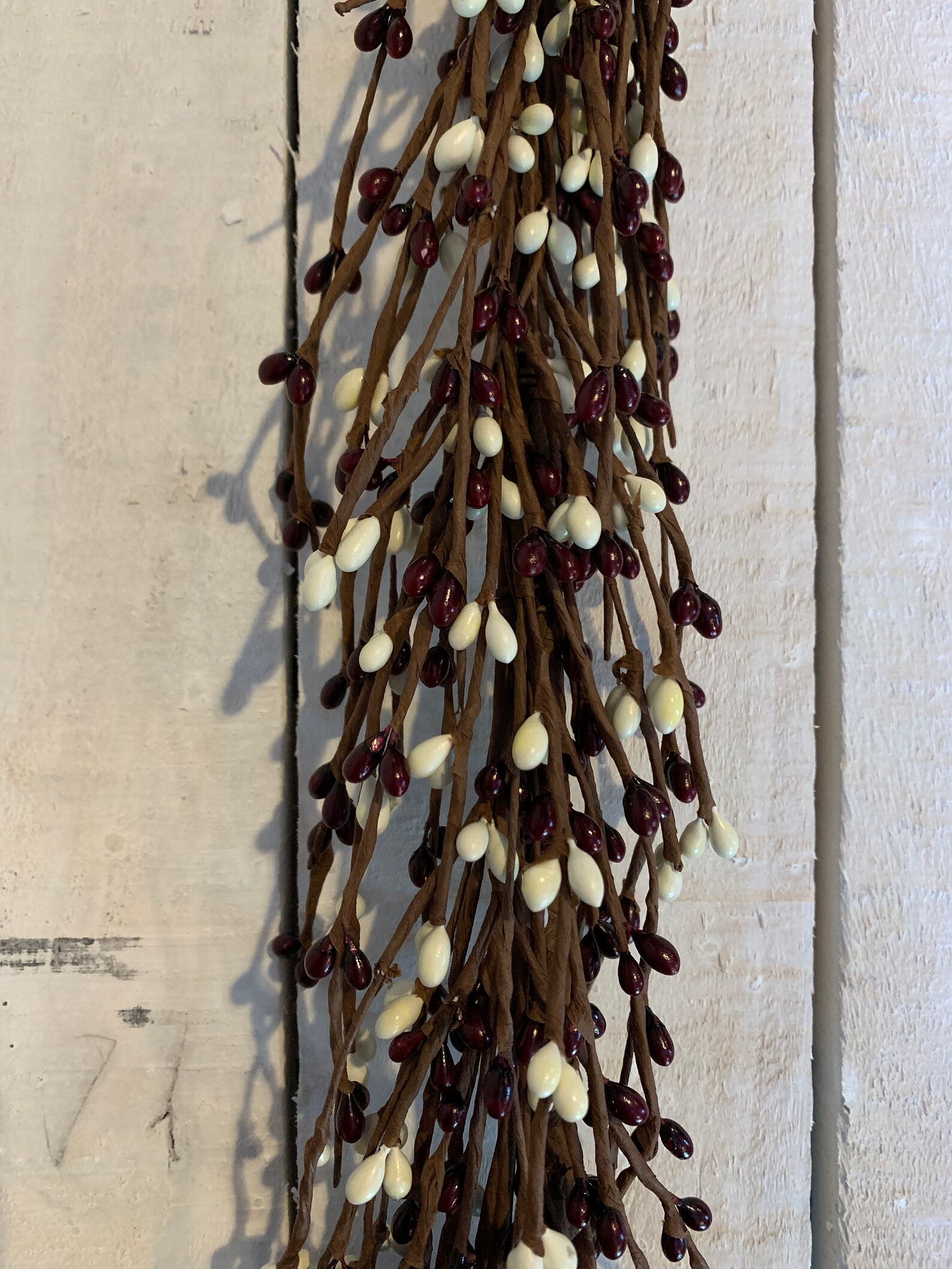 Berry Garland Pip Berries Burgundy and Cream Berries Primitive | Etsy