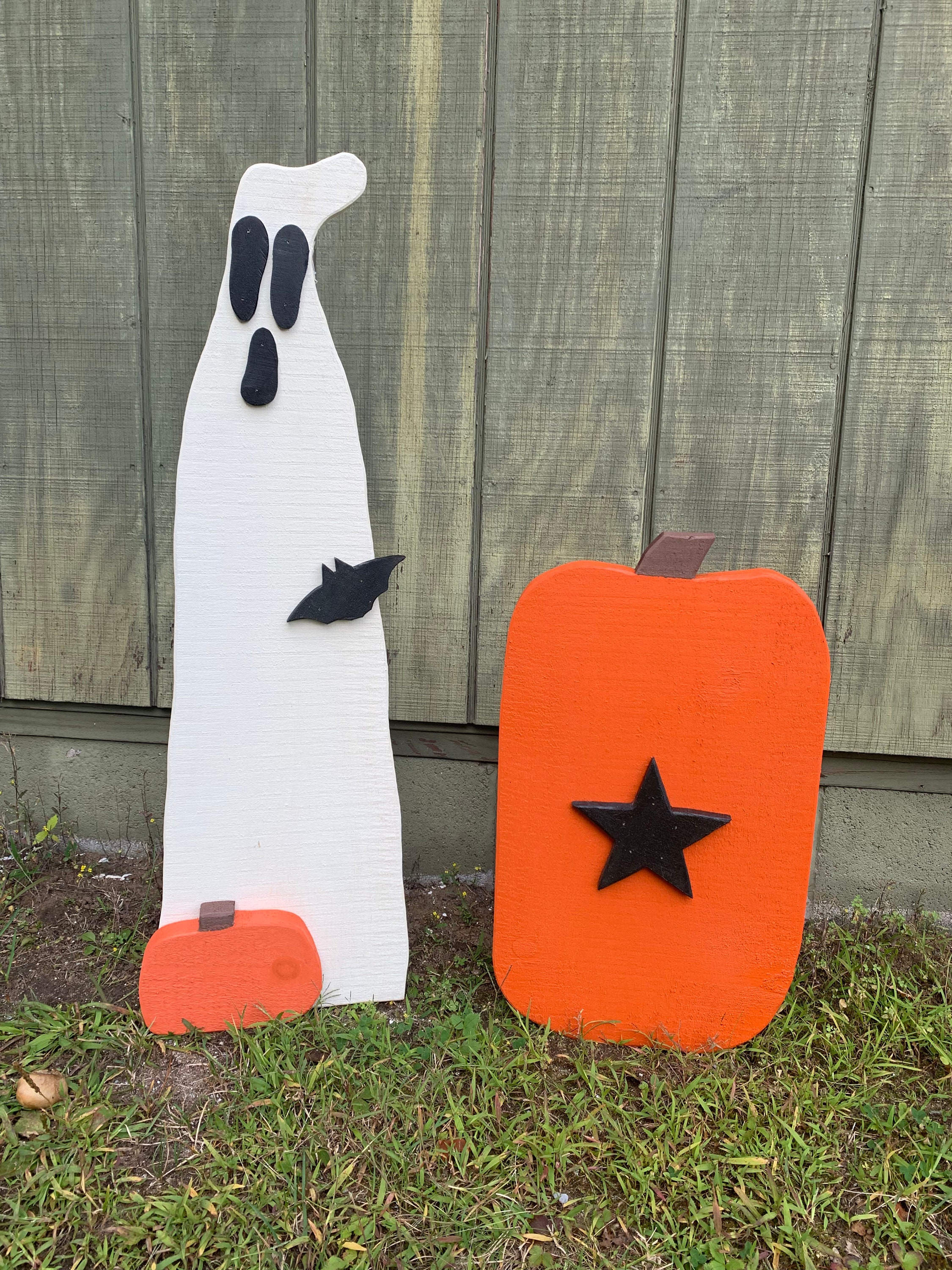 Fall Halloween Yard Decor Outdoor Primitive Farmhouse Orange Pumpkin ...