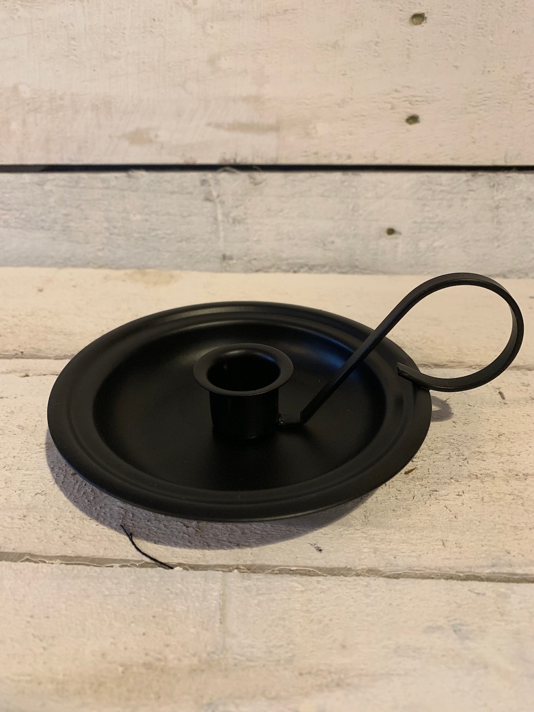 Taper Candle Holder Pan With Handle Metal Craft Supply Farmhouse ...