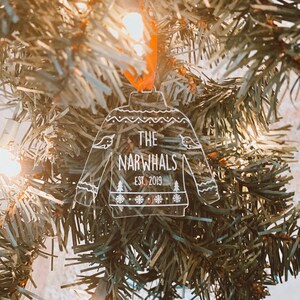 Custom Mr and Mrs Ugly Sweater Christmas Ornament-laser Cut ...