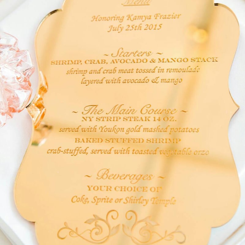 Acrylic Menus - Etsy