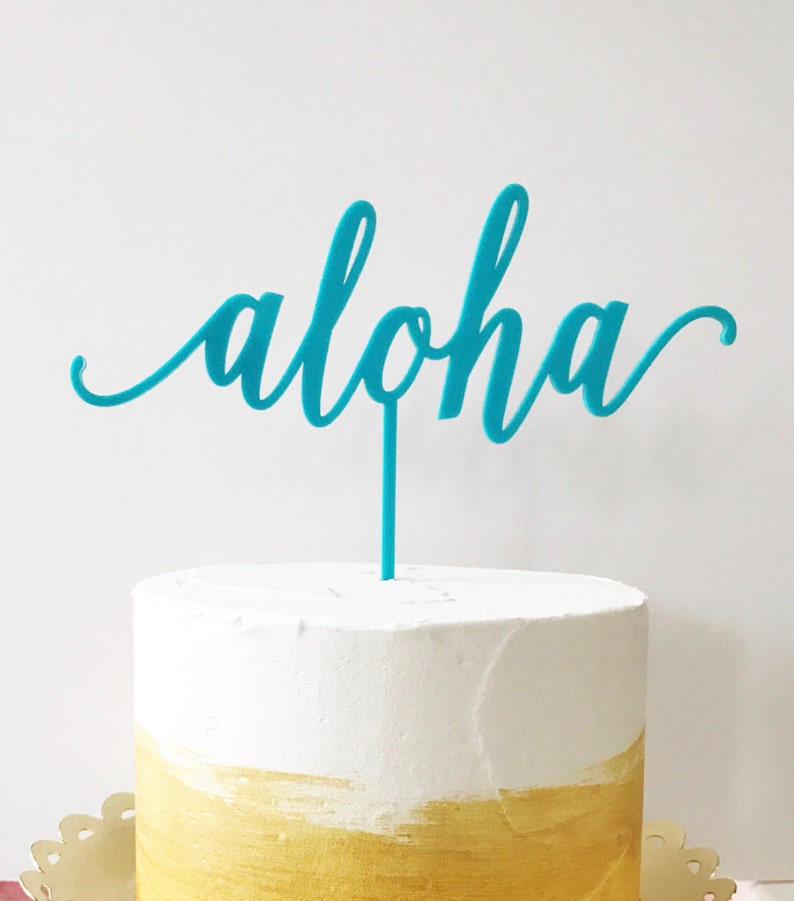 Aloha Cake Topper Tropical Wedding 9 Bridal Shower Etsy