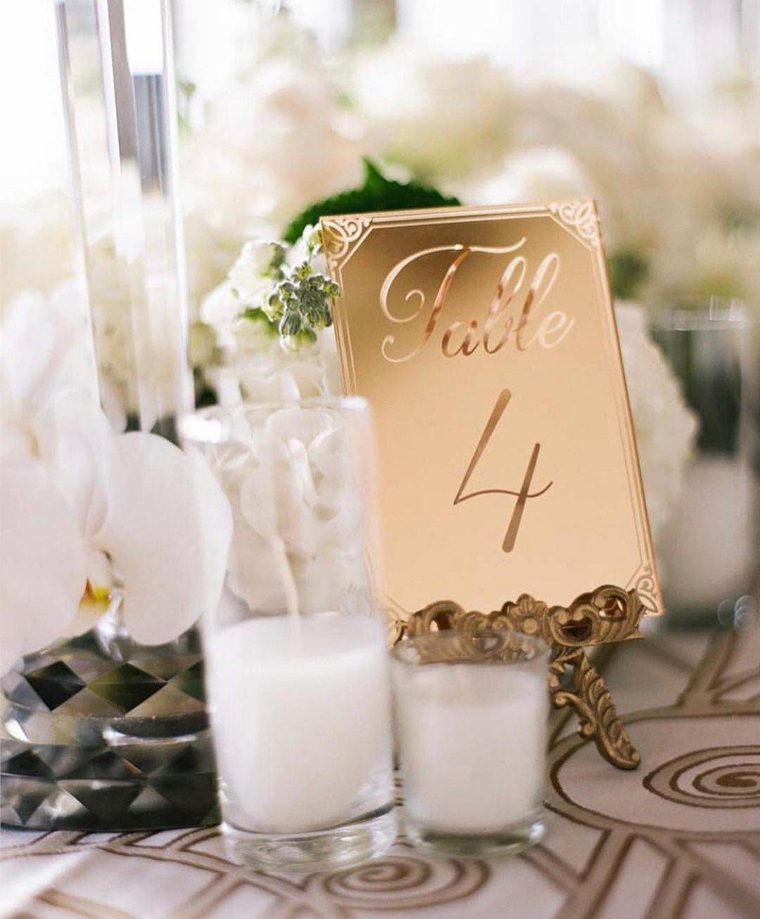 Mirrored Gold Acrylic Table Number,wedding Decor,party Decor,perfect ...