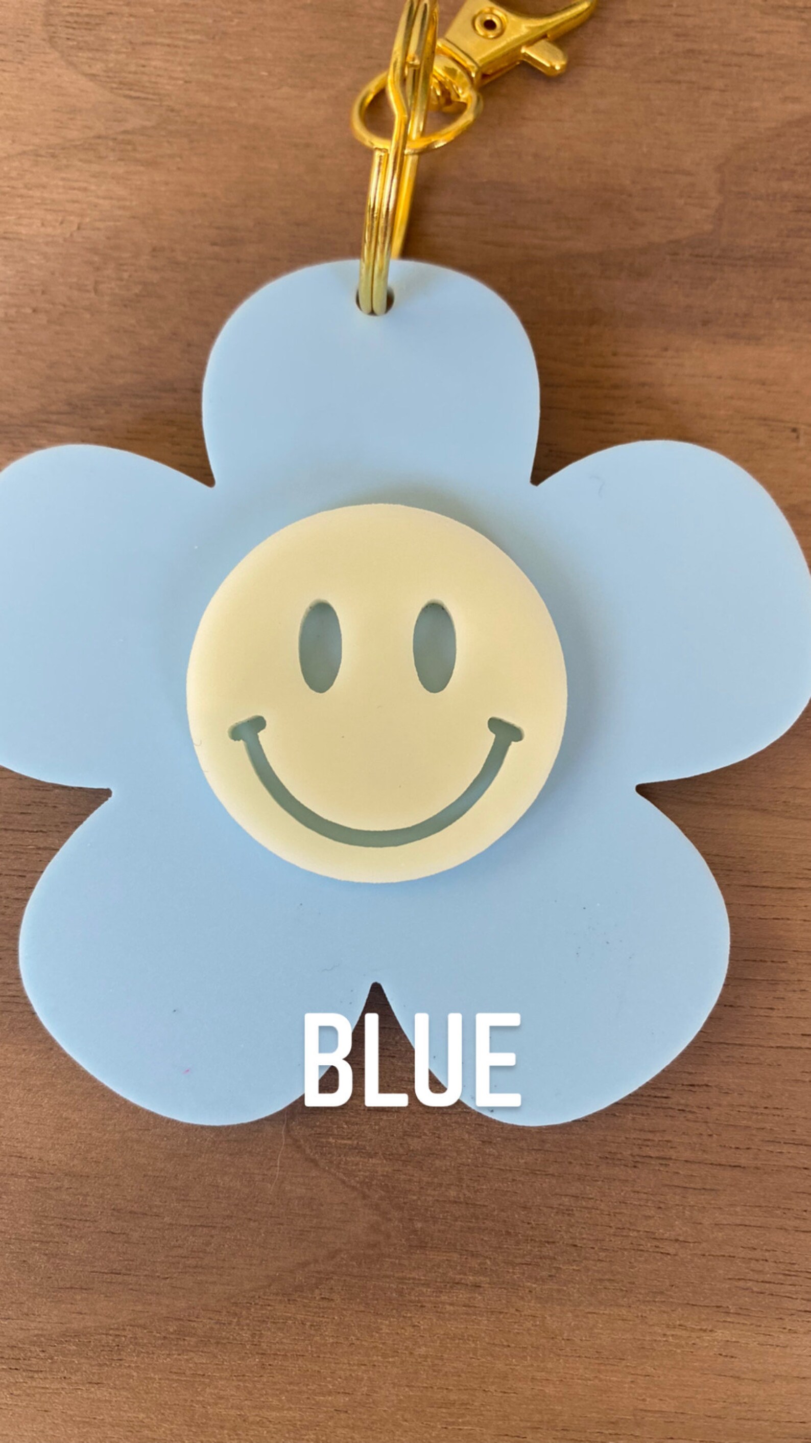 Smiley Face Flower Pastel Keychaingift for - Etsy