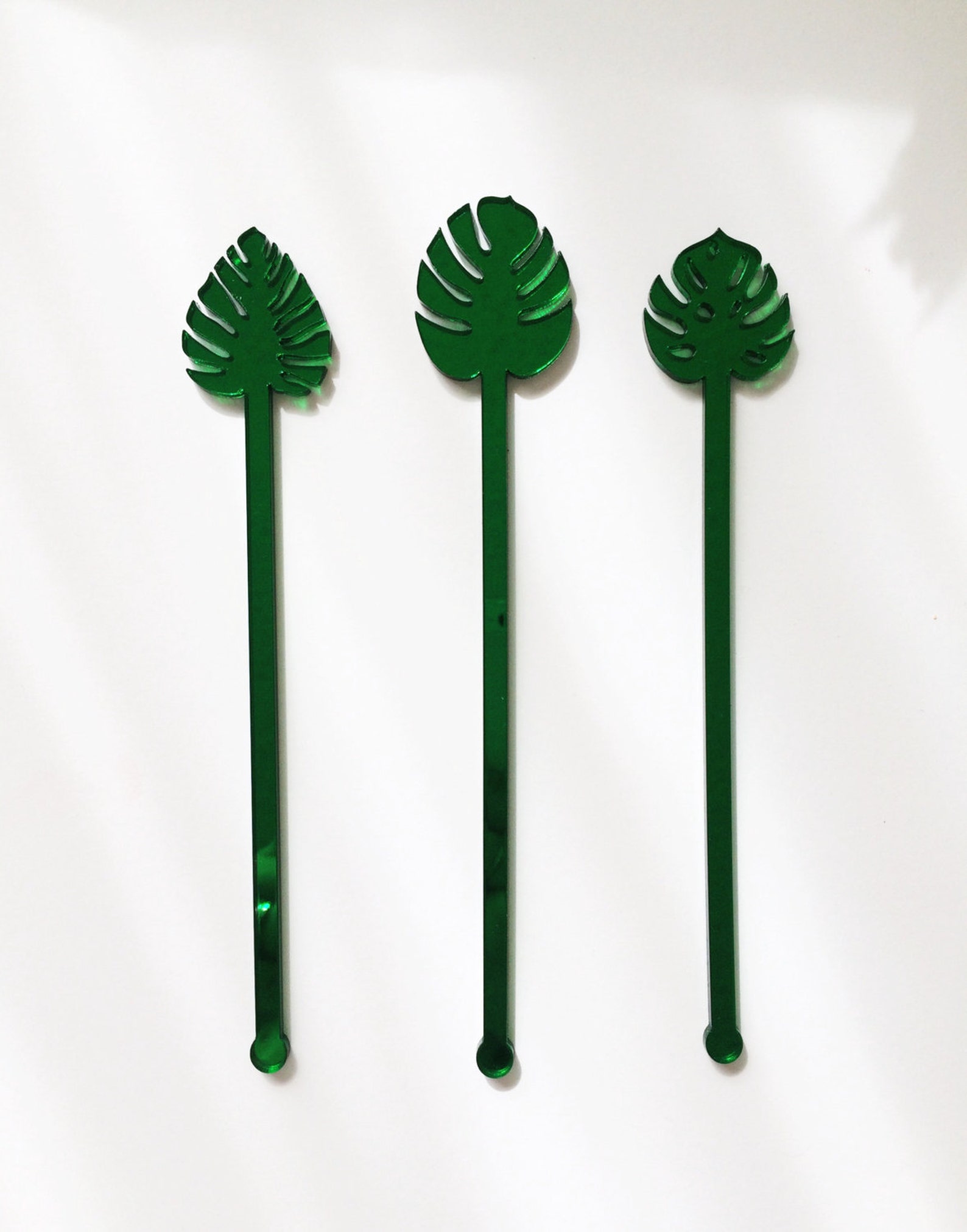 Palm Leaf Drink Stirrer Set,decor,monstera,leaves,fall Leaves,holiday ...