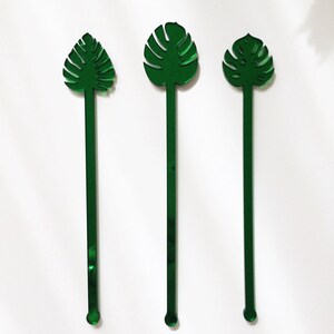 Palm Leaf Drink Stirrer Set,decor,monstera,leaves,fall Leaves,holiday ...
