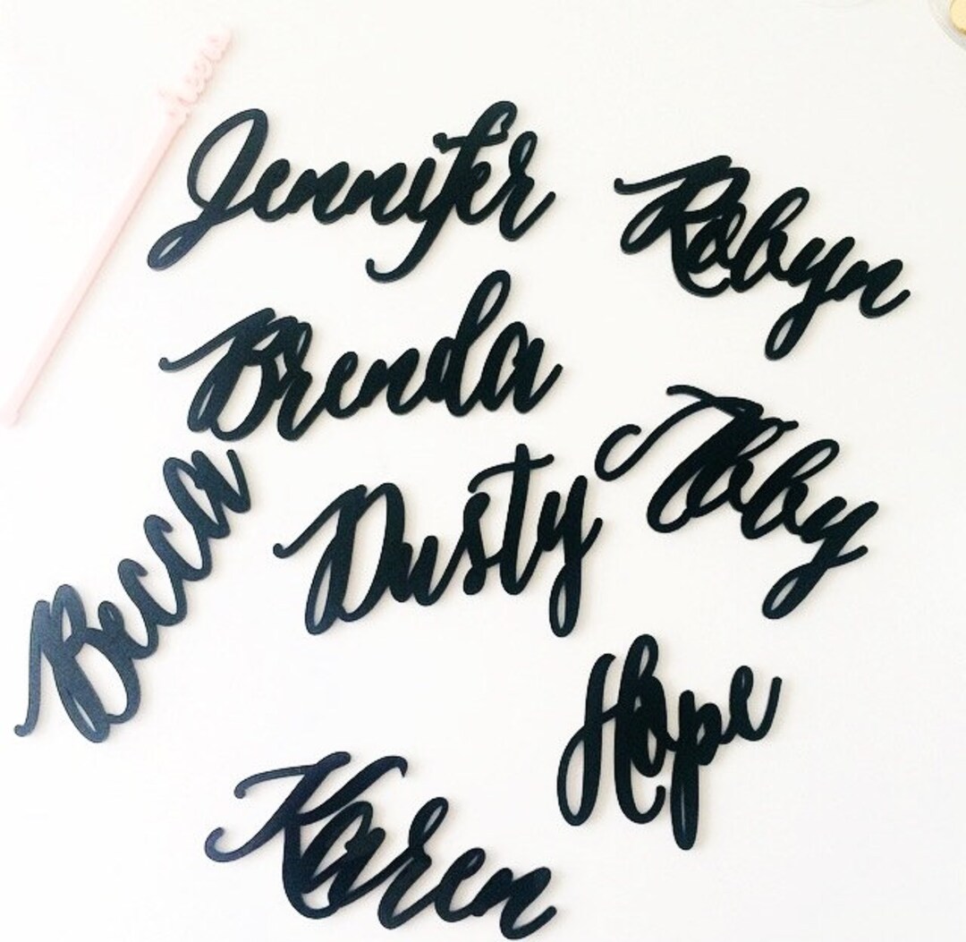 Modern Calligraphy Place Cards,acrylic,laser Cut Names,wedding Place ...