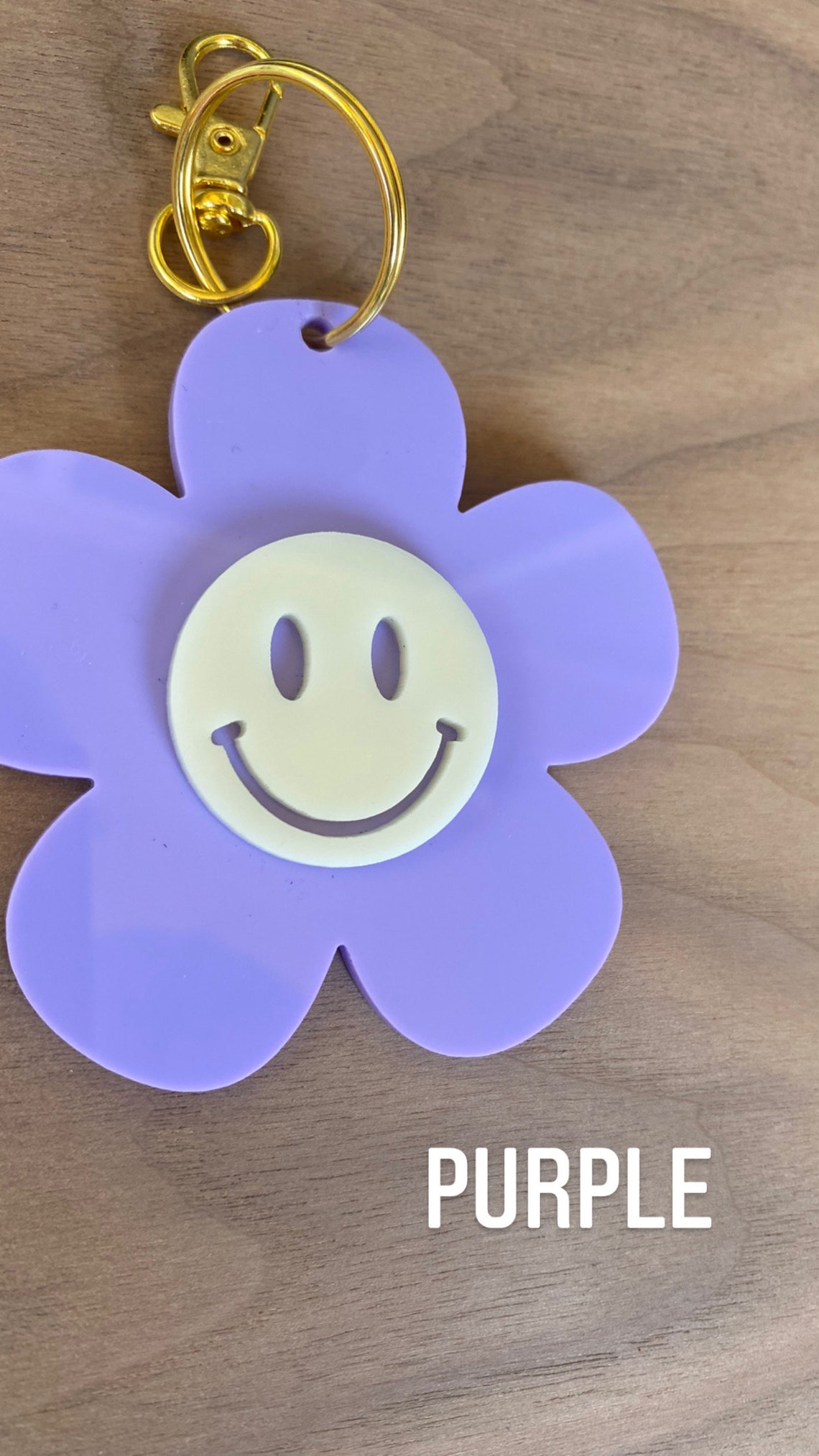 Smiley Face Flower Pastel Keychaingift for - Etsy