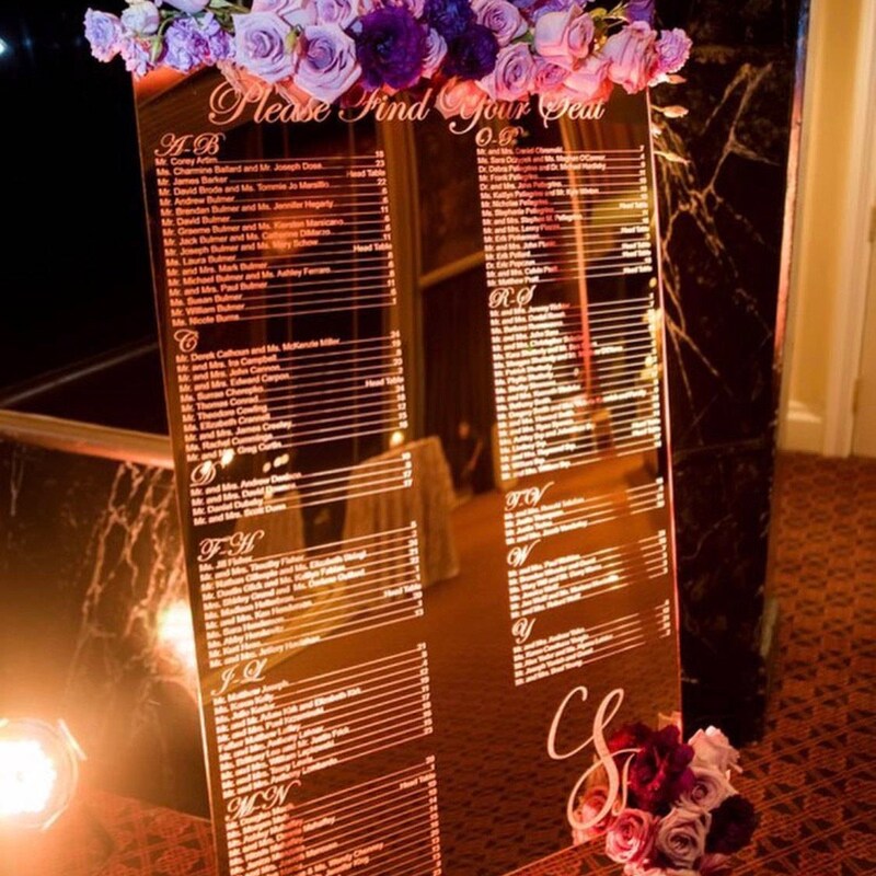 Acrylic Wedding Seating Chart - Etsy