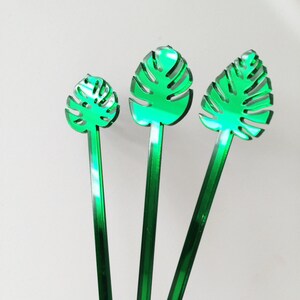 Palm Leaf Drink Stirrer Set,decor,monstera,leaves,fall Leaves,holiday ...
