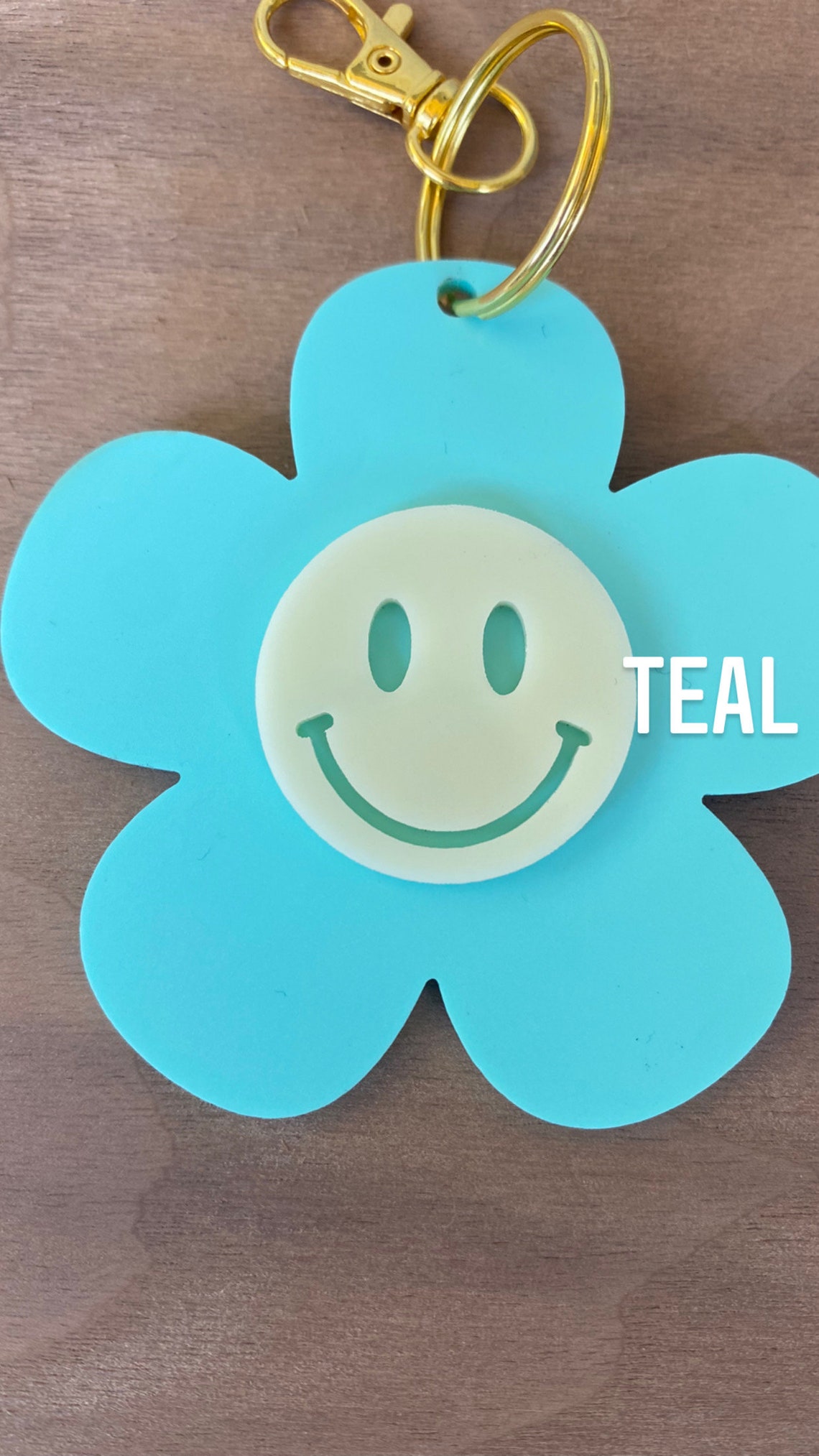 Smiley Face Flower Pastel Keychaingift for - Etsy
