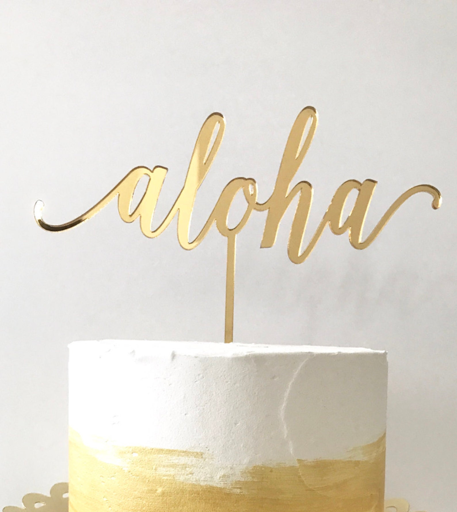 Aloha Cake Topper Tropical Wedding 9 Bridal Shower Etsy