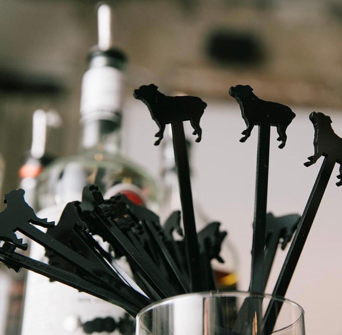 Custom Dog Silhouette Swizzle Stickgift Ideaspersonalized | Etsy