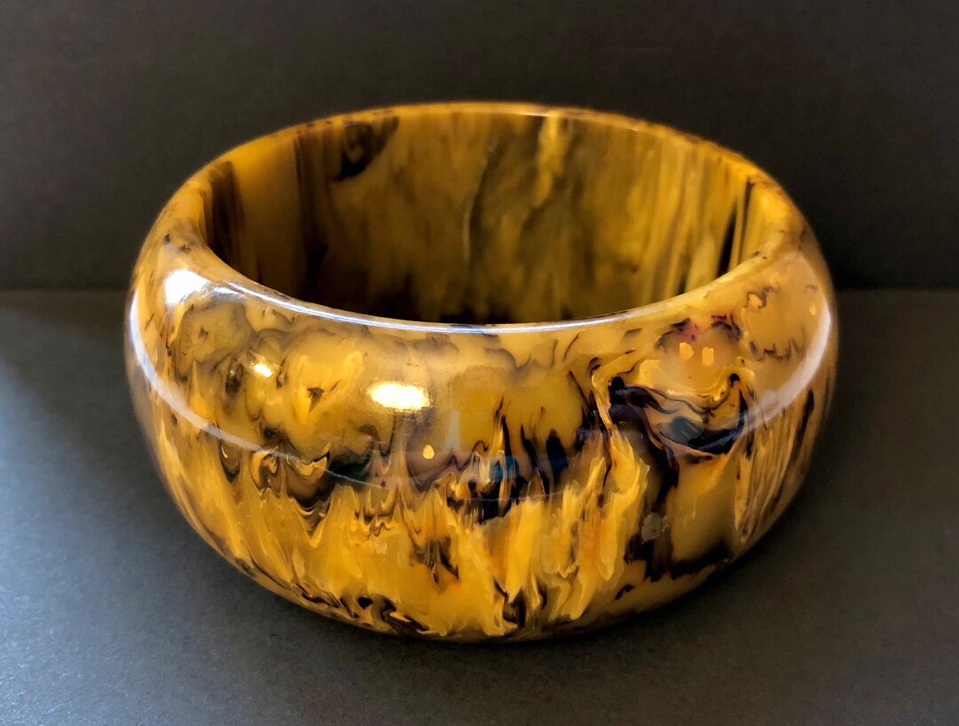 CHUNKY Art Deco MISSISSIPPI MUD Bakelite Bangle Bracelet37mm ...