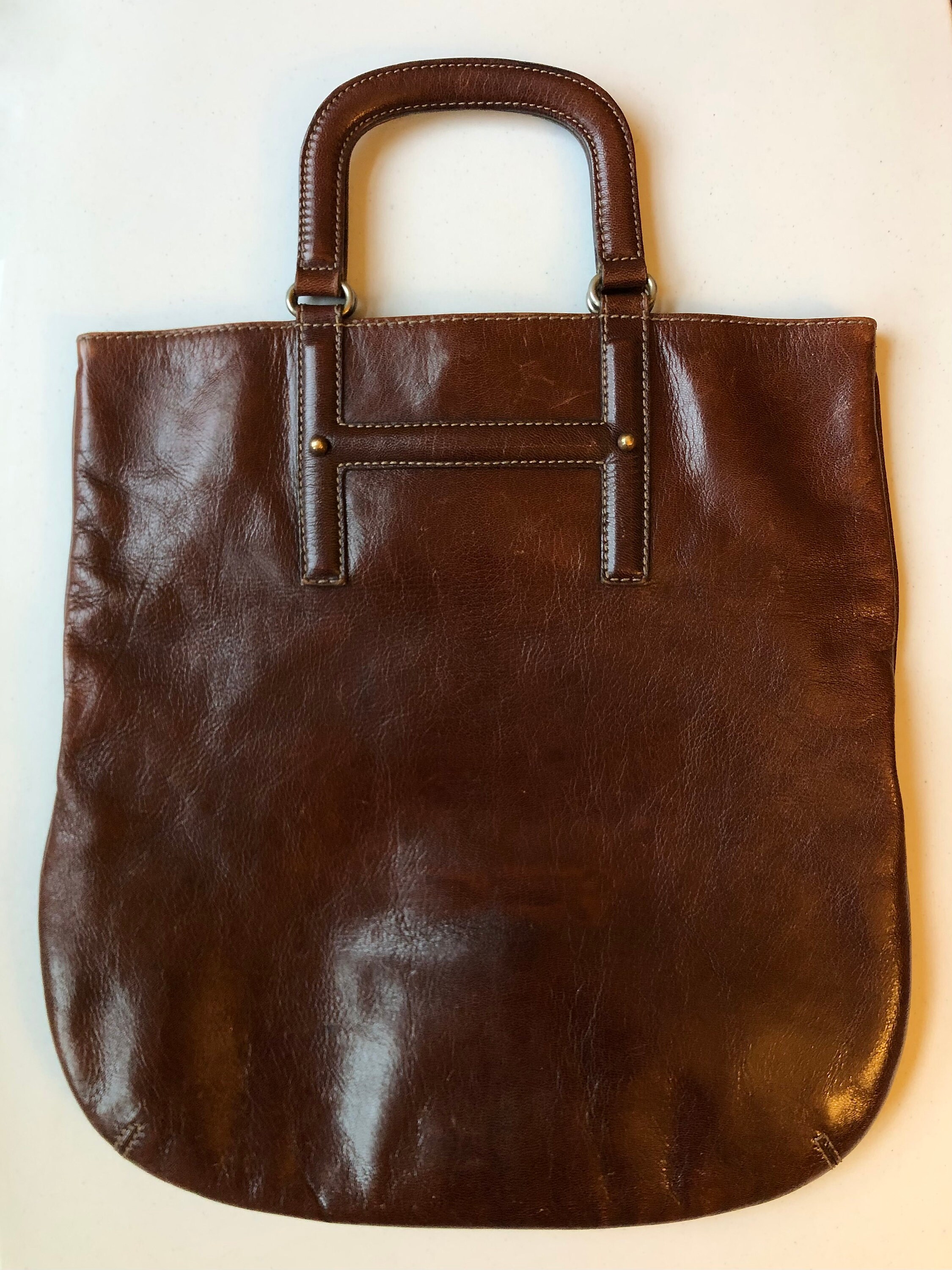 Rare Vintage HENRY CUIR BARNEY'S New York "h" Double Handle Leather ...