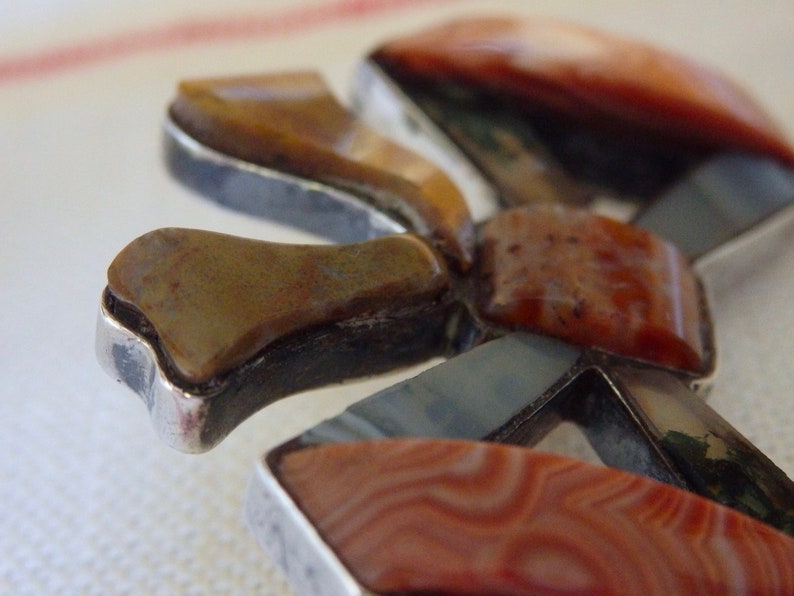 Victorian Scottish Banded Agate Silver Ribbon Bow Pinantique - Etsy