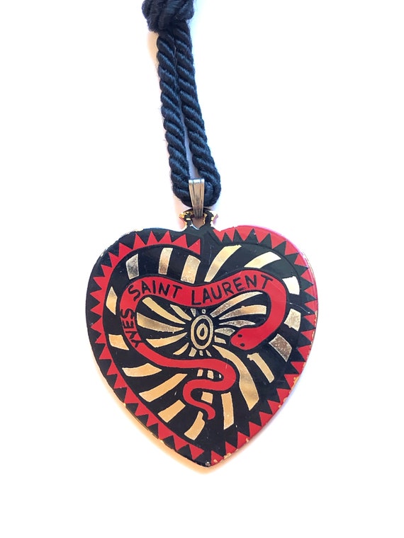 Yves St Laurent SNAKE HEART Love Enamel Pendant Neckl… - Gem