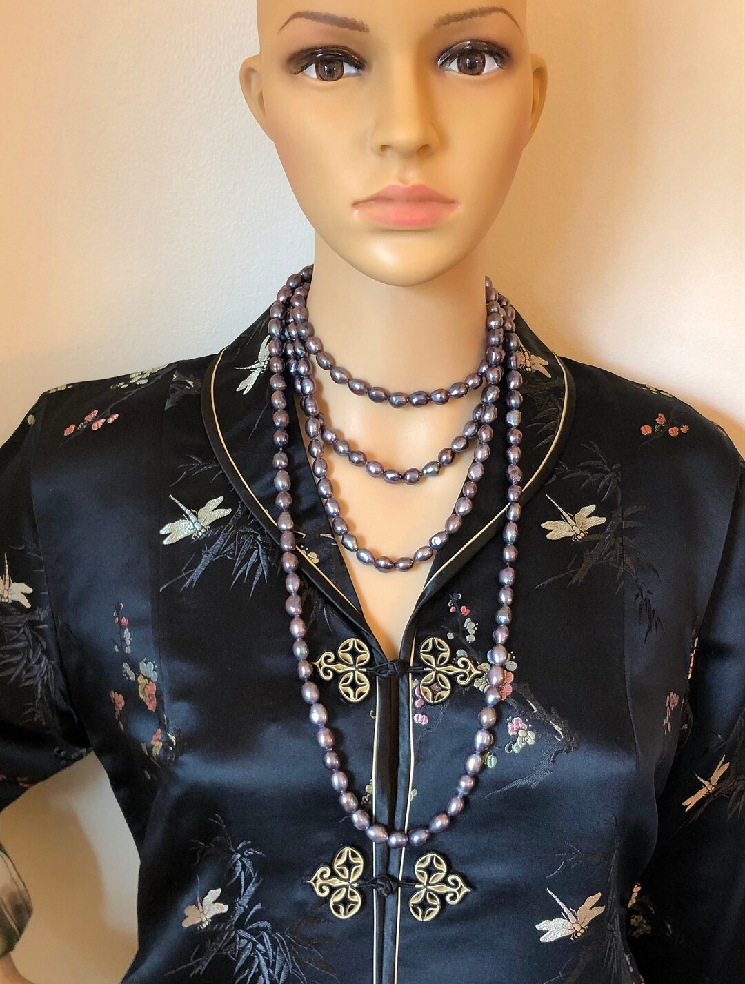 IPS 925 Imperial Pearl Syndicate Black Baroque Pearl 80 Inch Long Opera ...