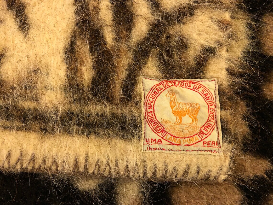 Peru TIGER LEOPARD Heavy ALPACA Wool Blanketfabrica Nacional - Etsy