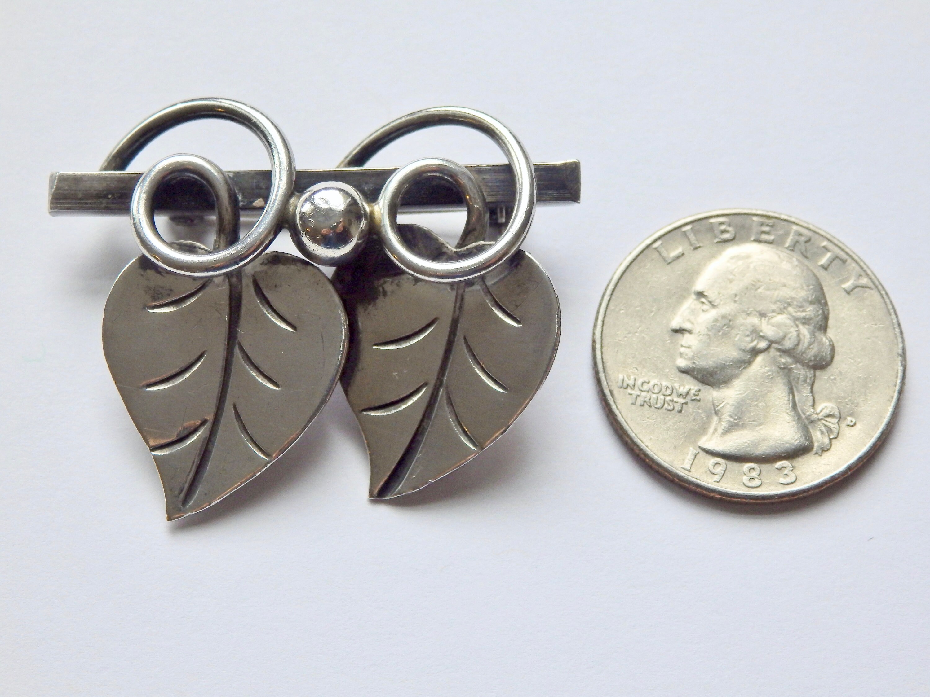 GEORG JENSEN USA Handwrought Sterling Silver 109 Brooch Leaf Pin - Etsy