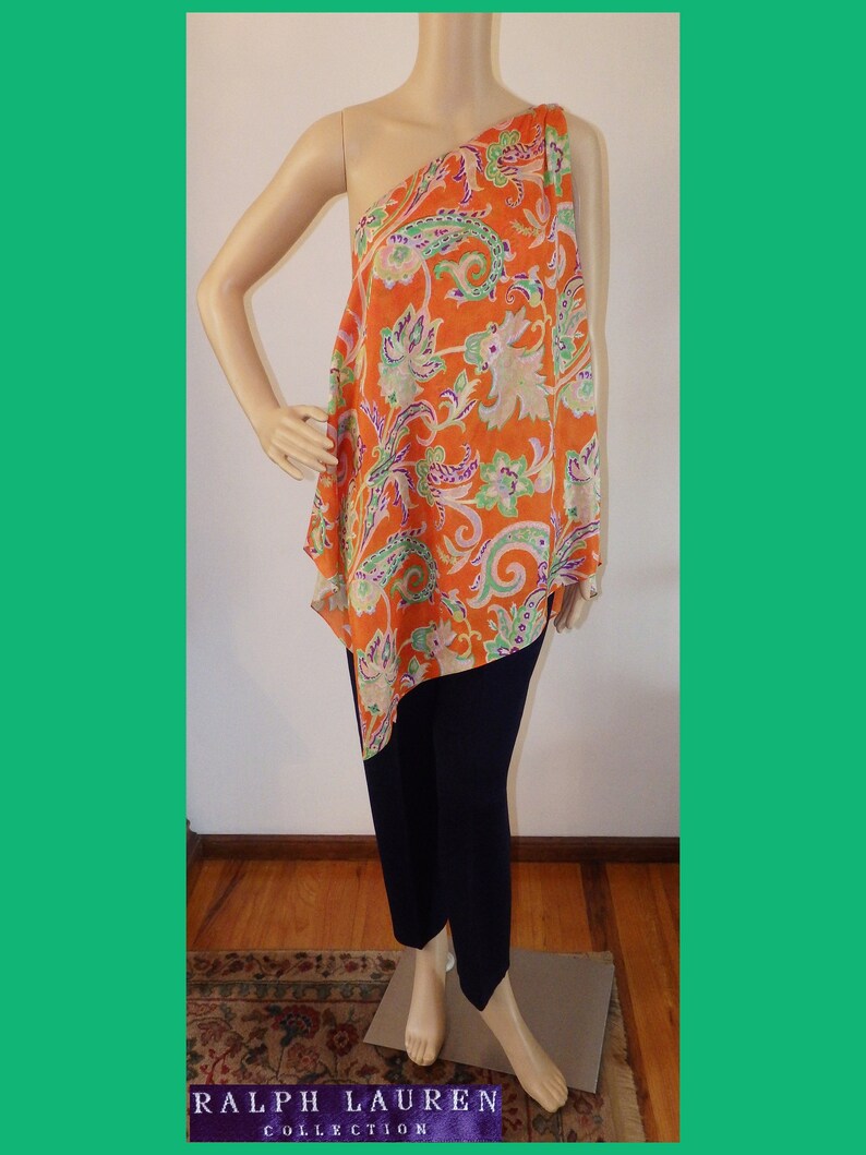 RALPH LAUREN COLLECTION Purple Label Silk Floral One Shoulder - Etsy