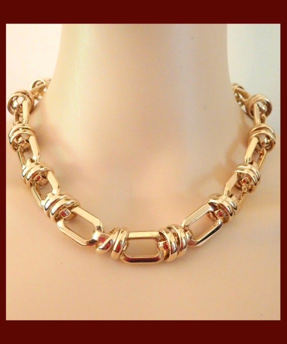 1990s CHUNKY Gold Plated Nautical Link Chain 18 Inch … - Gem