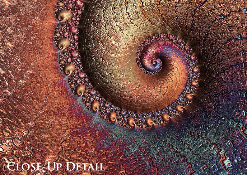 Rusty Ancient Artifact 3-D Spiral Fractal Mounted Metal or Unframed ...