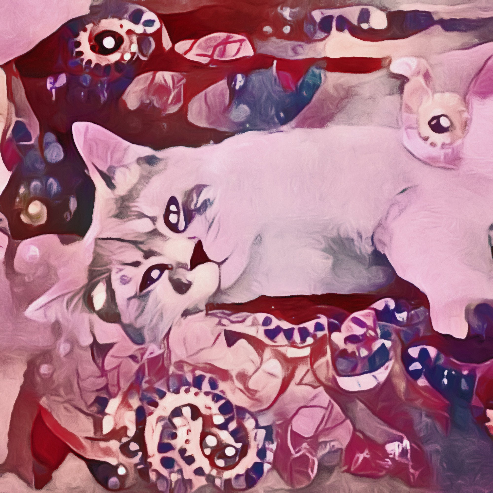Pink Abstract Cat Eyes