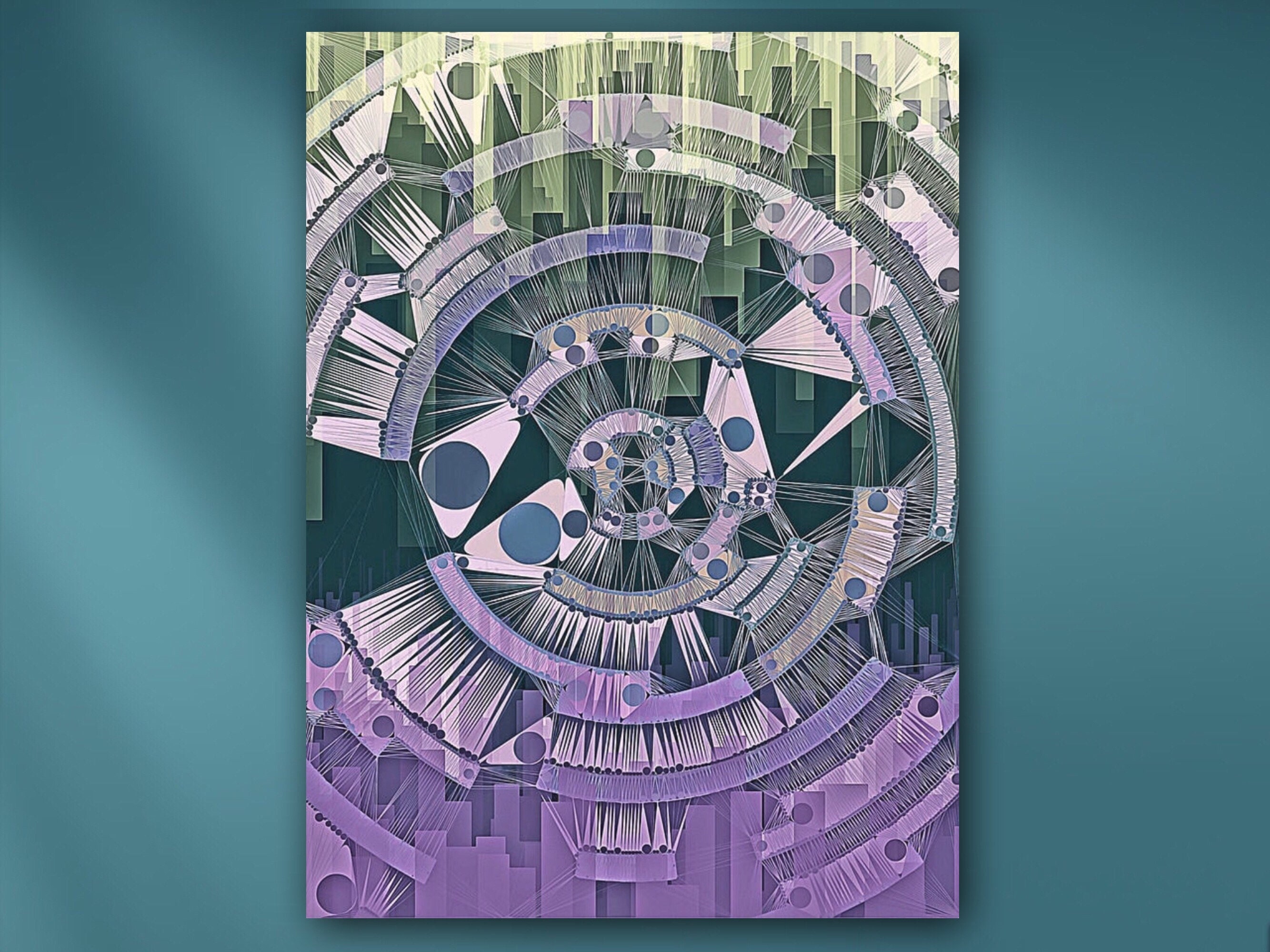 Geometric Machine Gears and Sprockets Mounted Metal or Unframed Giclée ...