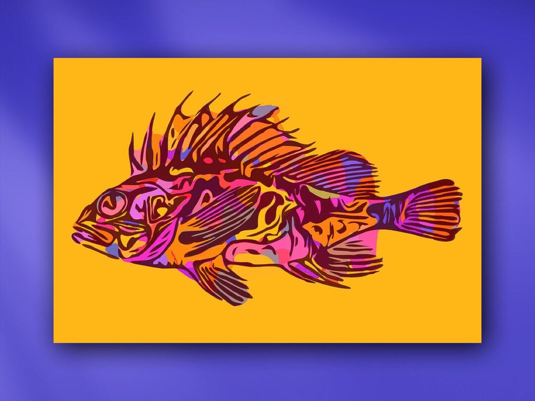Venomous South Australian Cobbler Fish Pop Art Mounted Metal or ...
