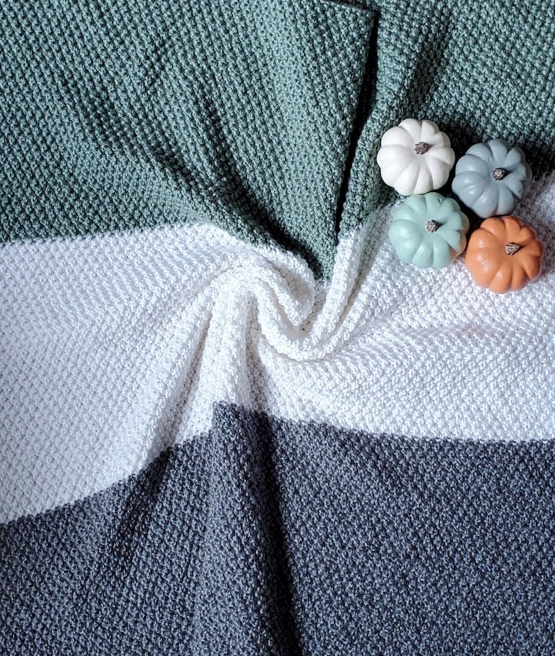 Knit Pattern PDF - Cozy Colorblock Blanket - Etsy
