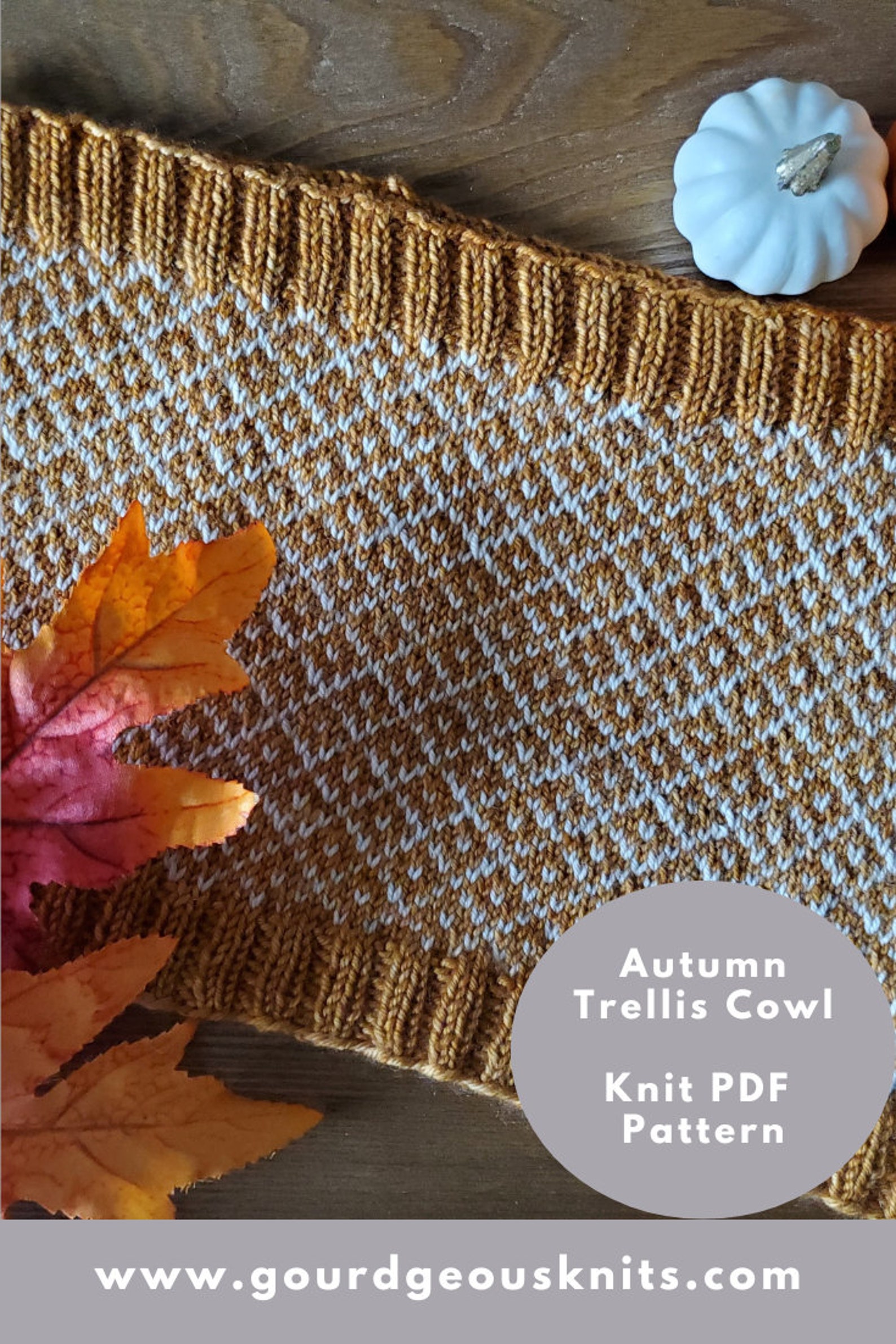 Knit Pattern PDF - Autumn Trellis Cowl - Etsy