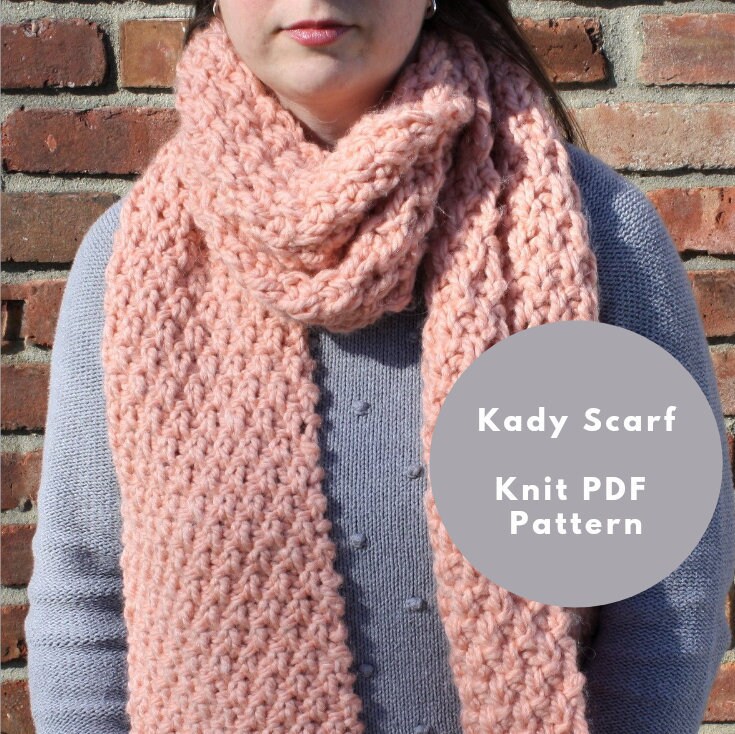 Knit Pattern PDF - Kady Scarf - Etsy
