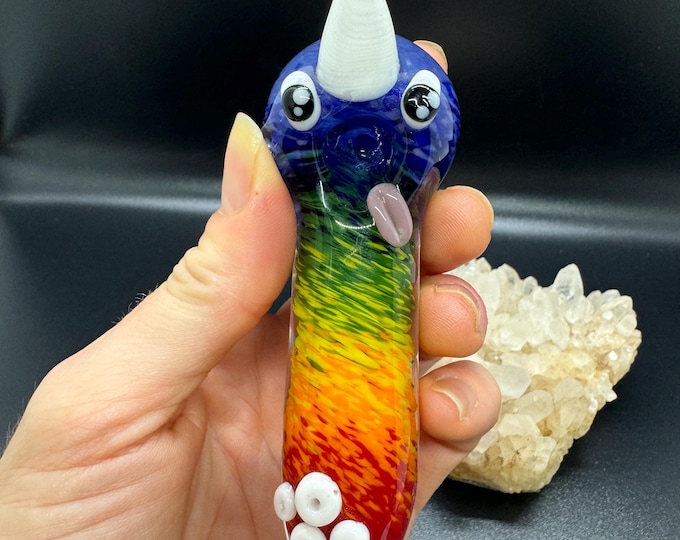 Unicorn Glass Pipe, Rainbows and Unicorns Glass Smoking Pipe, Rainbow ...