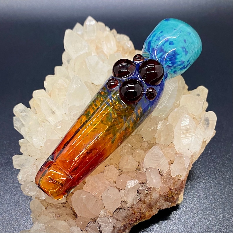 Skyline Glass Chillum Pipe With Color Changing Glass Purple - Etsy