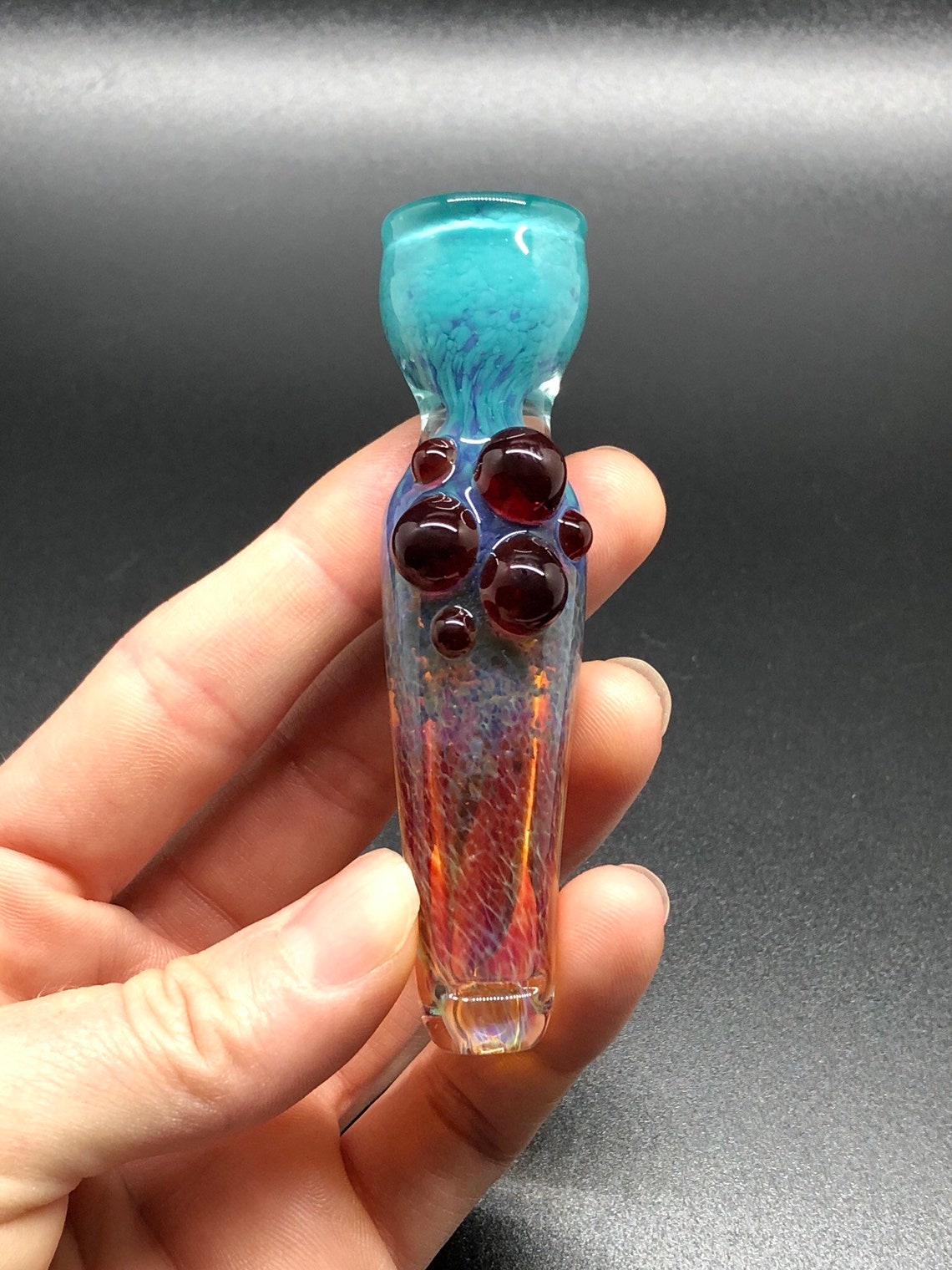 Skyline Glass Chillum Pipe With Color Changing Glass Purple | Etsy