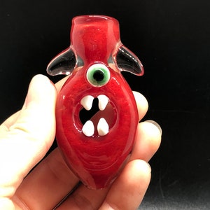 Monster Glass Chillum, One Eyed Monster Glass Smoking Pipe, Monsters ...