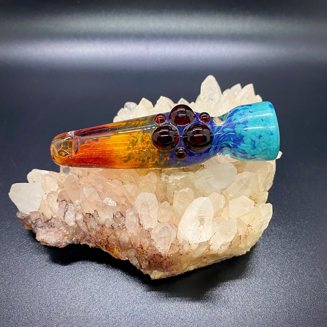 Skyline Glass Chillum Pipe With Color Changing Glass, Purple Glass Pipe ...