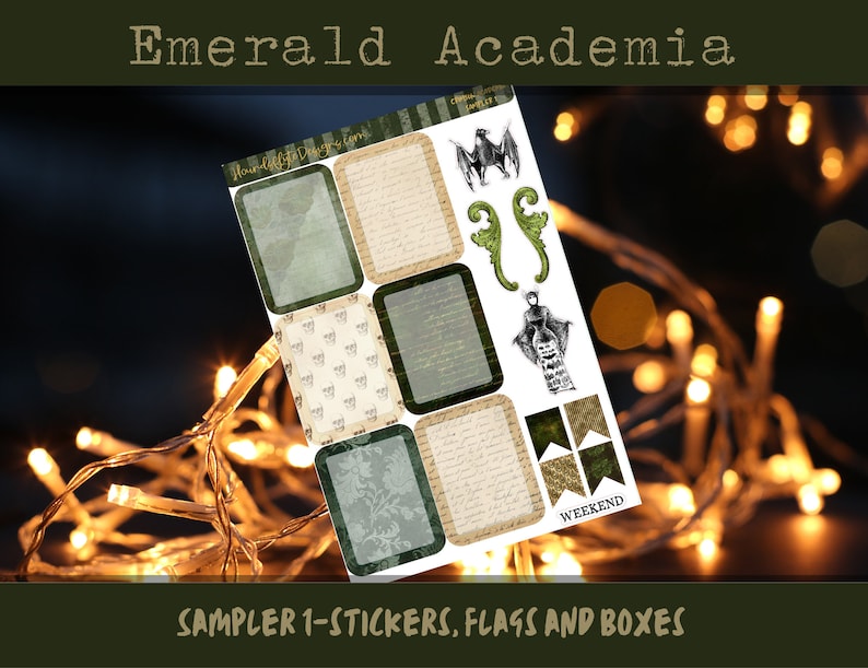 Planner Stickers - Emerald Academia - Etsy