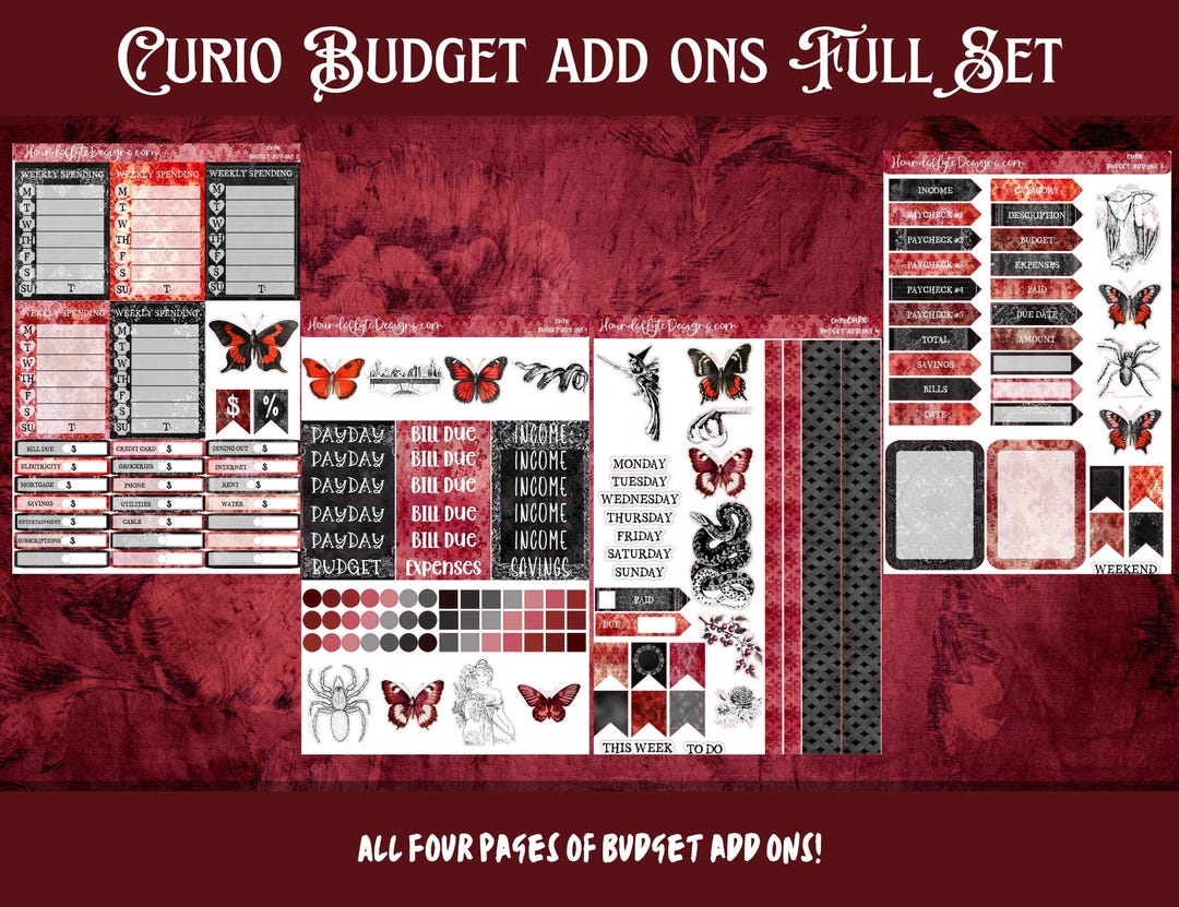 Planner Stickers - Curio Budget Add Ons - Etsy