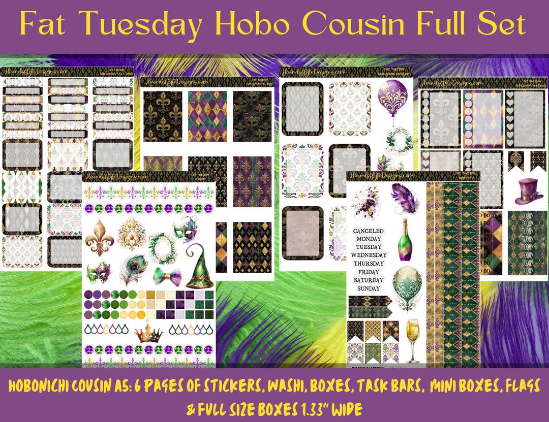 Planner Stickers - Fat Tuesday Hobonichi Cousin - Etsy