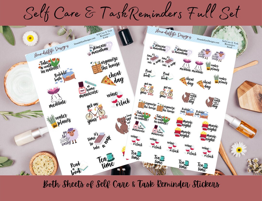 Planner Stickers Self Care & Task Reminders - Etsy