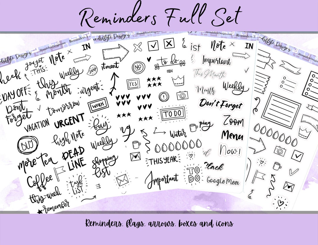 Planner Stickers - Reminders - Etsy