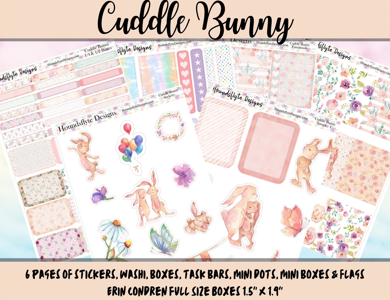 Planner Stickers Cuddle Bunny - Etsy